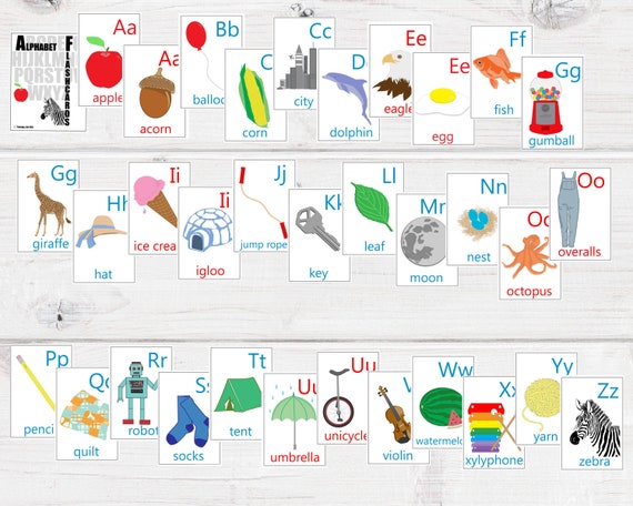 Printable Montessori Alphabet Flashcards - Etsy