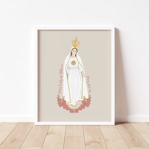 FEAST DAY Our Lady of FATIMA Catholic Saint Art Print - Digital ...