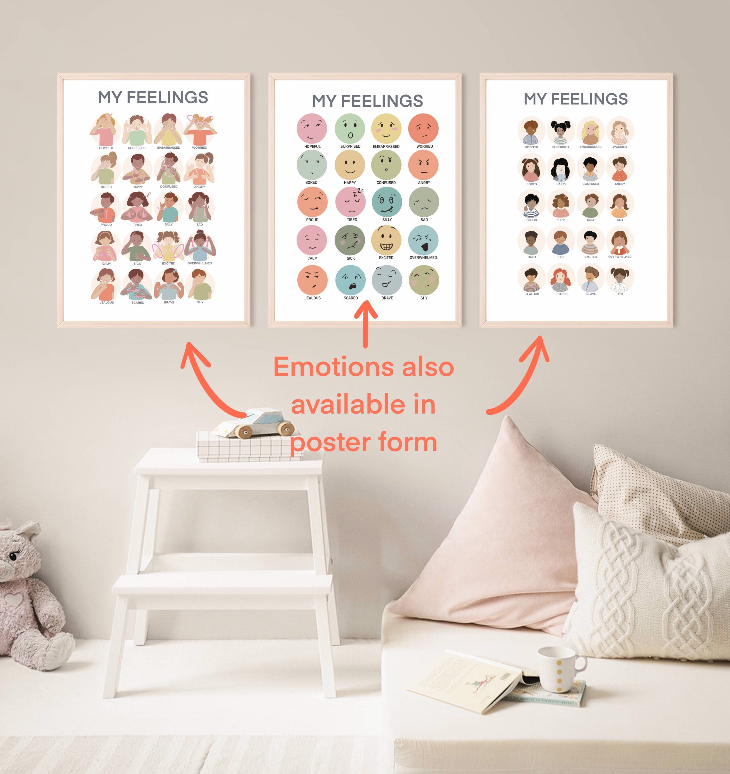 MY FEELINGS Emotions FLASHCARDS With 20 Emotions - Educational Poster ...