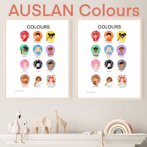 AUSLAN COLOUR POSTERS Printable Sign Language - North - South ...