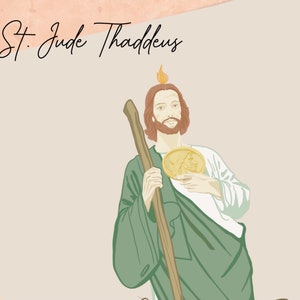 ST JUDE THADDEUS - Catholic Saint Art Print - Digital Download ...