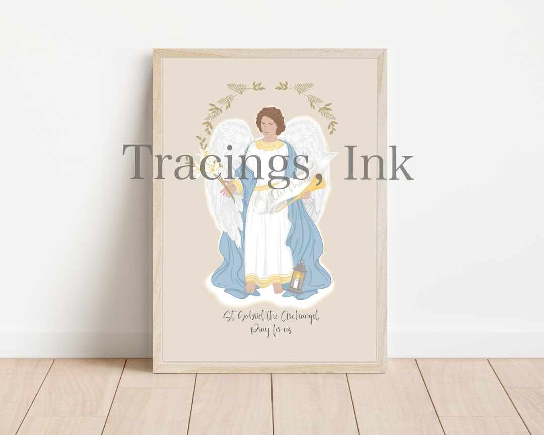 St GABRIEL the ARCHANGEL- Catholic Saint Art Print - Digital Download ...