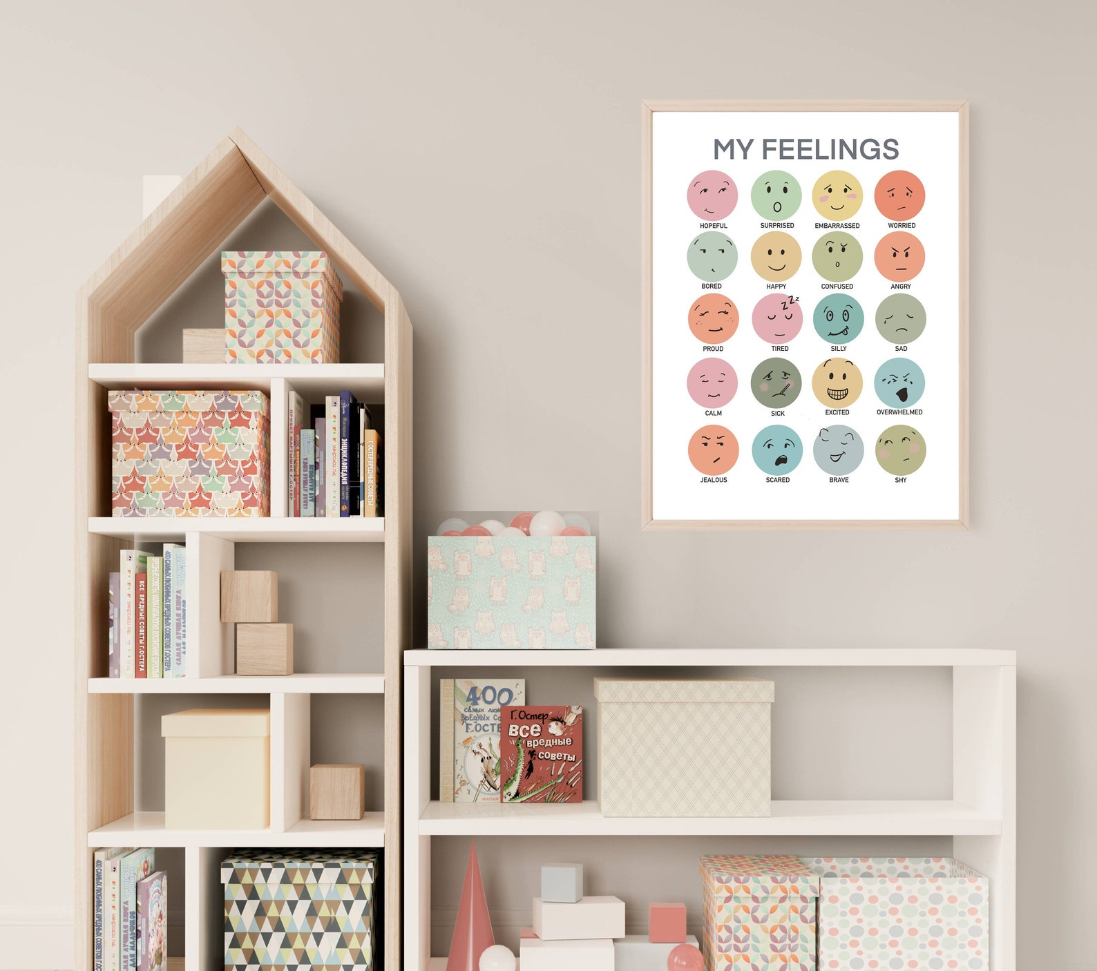MY FEELINGS MINIMALIST Simple Emotions Poster With 20 Emotions ...