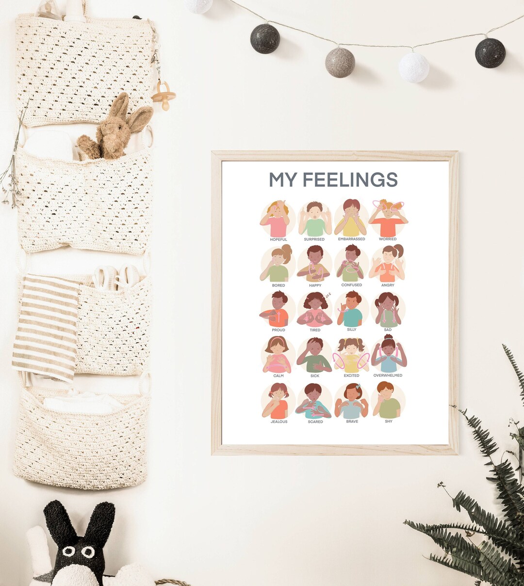 MY FEELINGS ASL Sign Language Poster 20 Emotions - Educational Poster ...