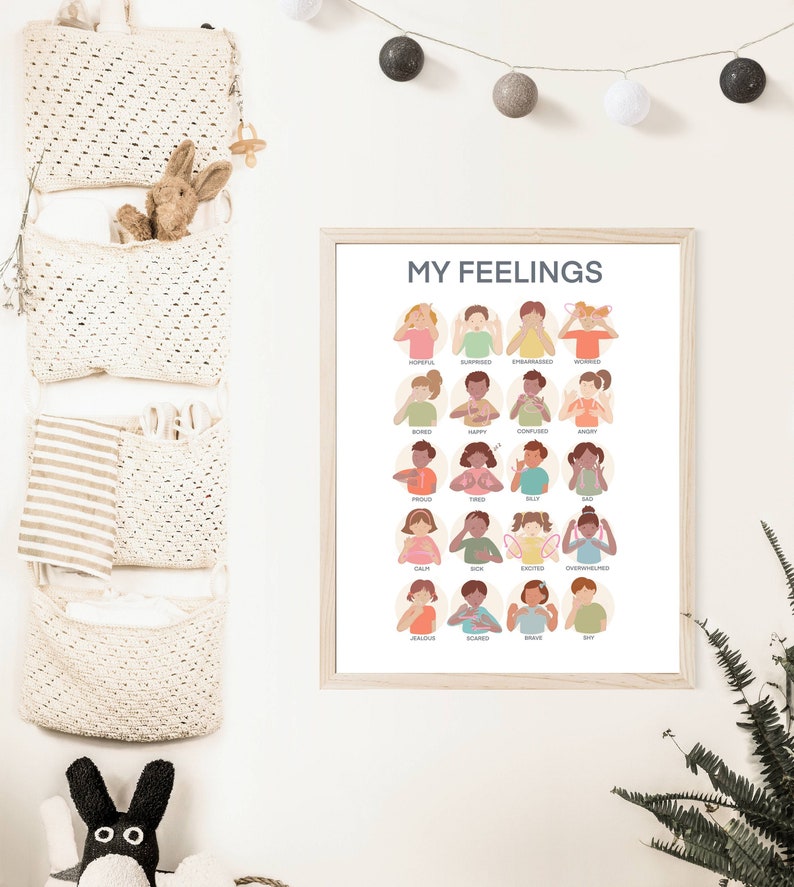 MY FEELINGS ASL Sign Language Poster 20 Emotions Educational | Etsy