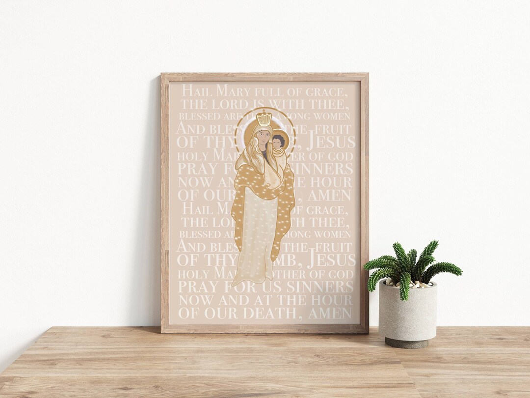 Our Lady of Siluva Lithuania Art Print With Siluva Hail Mary Text ...