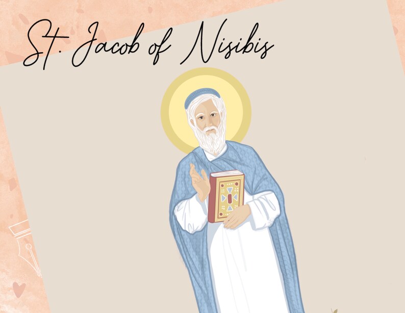 St JACOB of NISIBIS - Catholic Saint Art Print - Digital Download ...