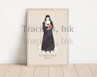 Saint Margaret Mary Alacoque Portrait and Quote - A Gift for Catholic ...