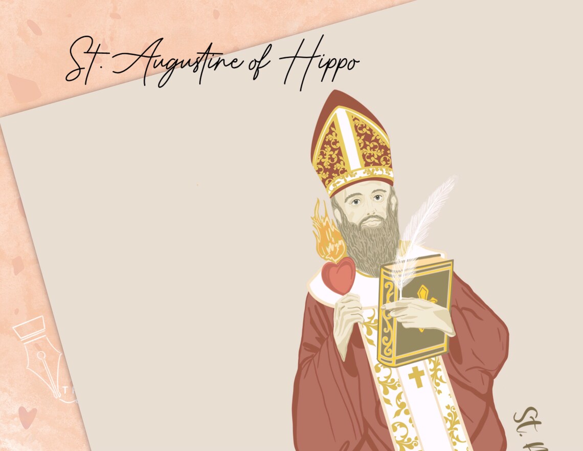 ST AUGUSTINE of HIPPO - Catholic Saint Art Print - Digital Download ...