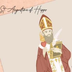 ST AUGUSTINE of HIPPO - Catholic Saint Art Print - Digital Download ...