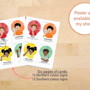 AUSLAN COLOUR FLASHCARDS Printable Sign Language - Educational ...