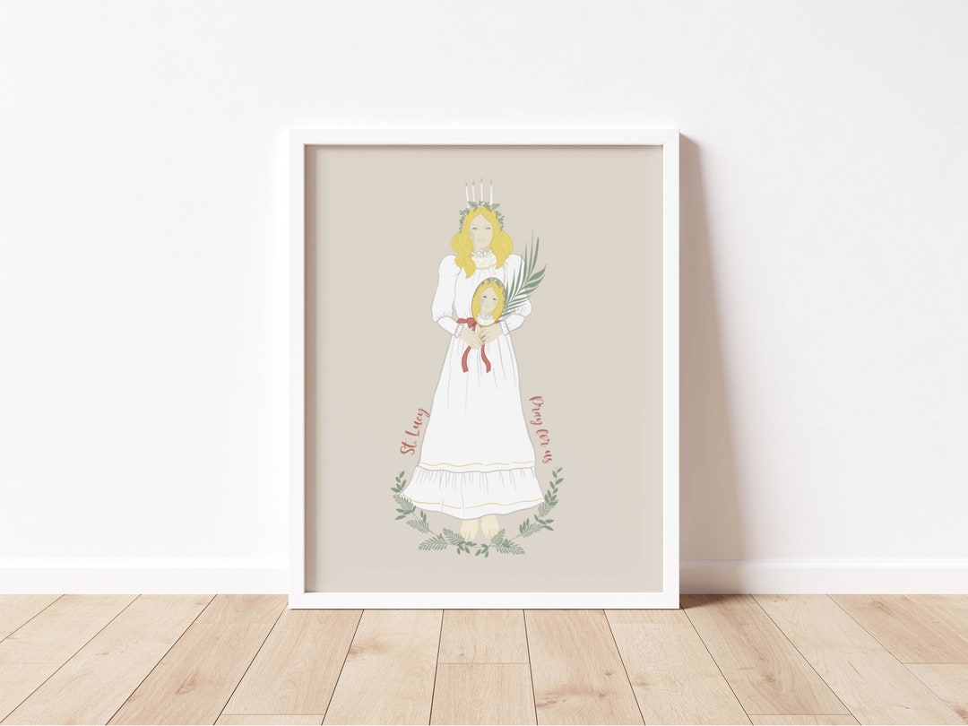 ST LUCY - Catholic Saint Art Print - Digital Download - Communion of ...