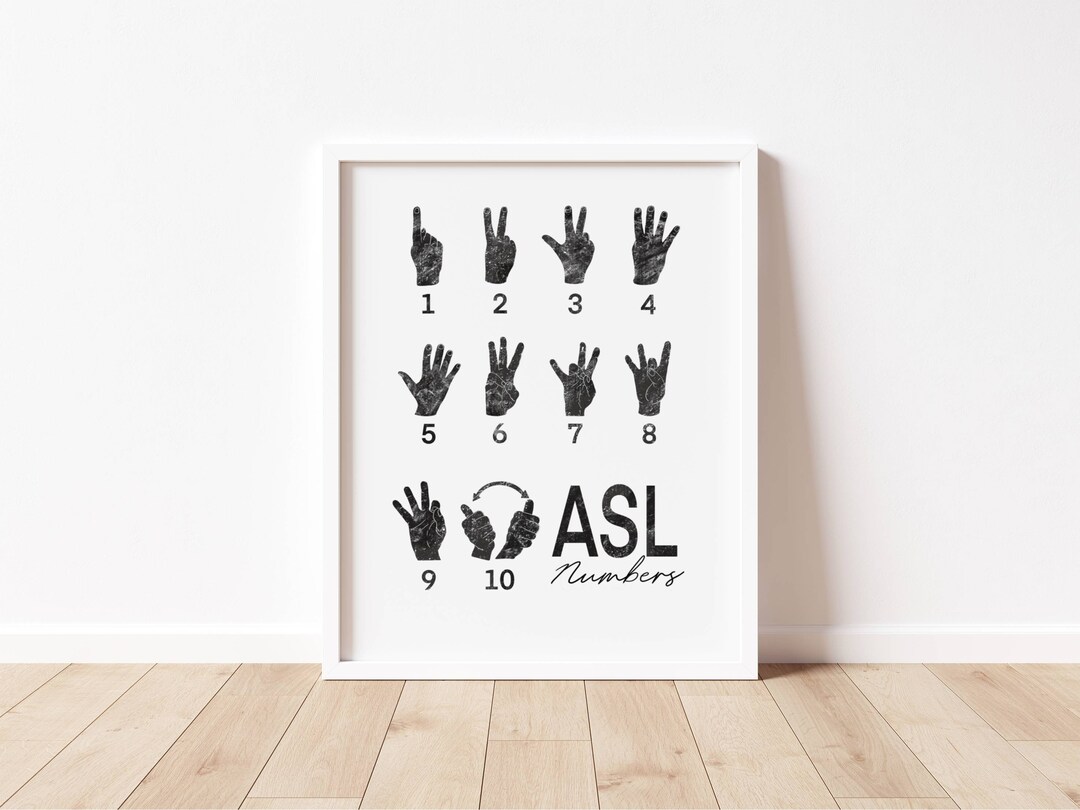 Black and White - Farmhouse -ASL American Sign Language NUMBERS 1-10 ...