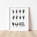 ASL American Sign Language NUMBERS Printable SET Minimalist Neutral ...