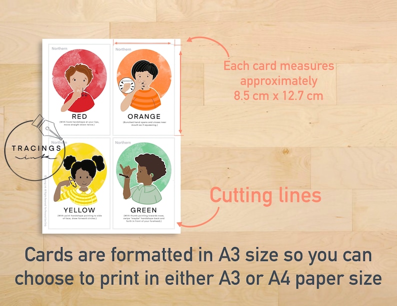 AUSLAN COLOUR FLASHCARDS Printable Sign Language - Educational ...