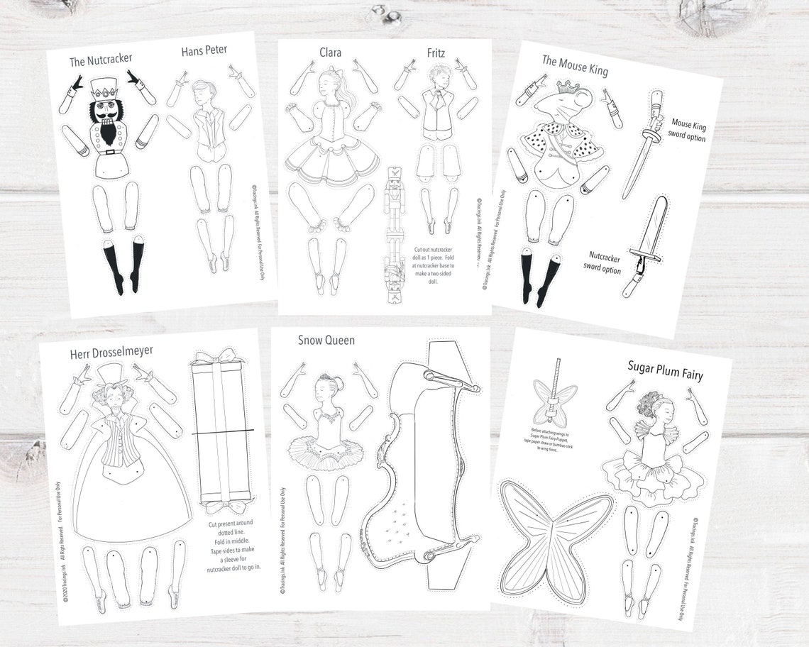 Nutcracker Ballet Printable Puppets Puppet Set - PDF Instant Download ...