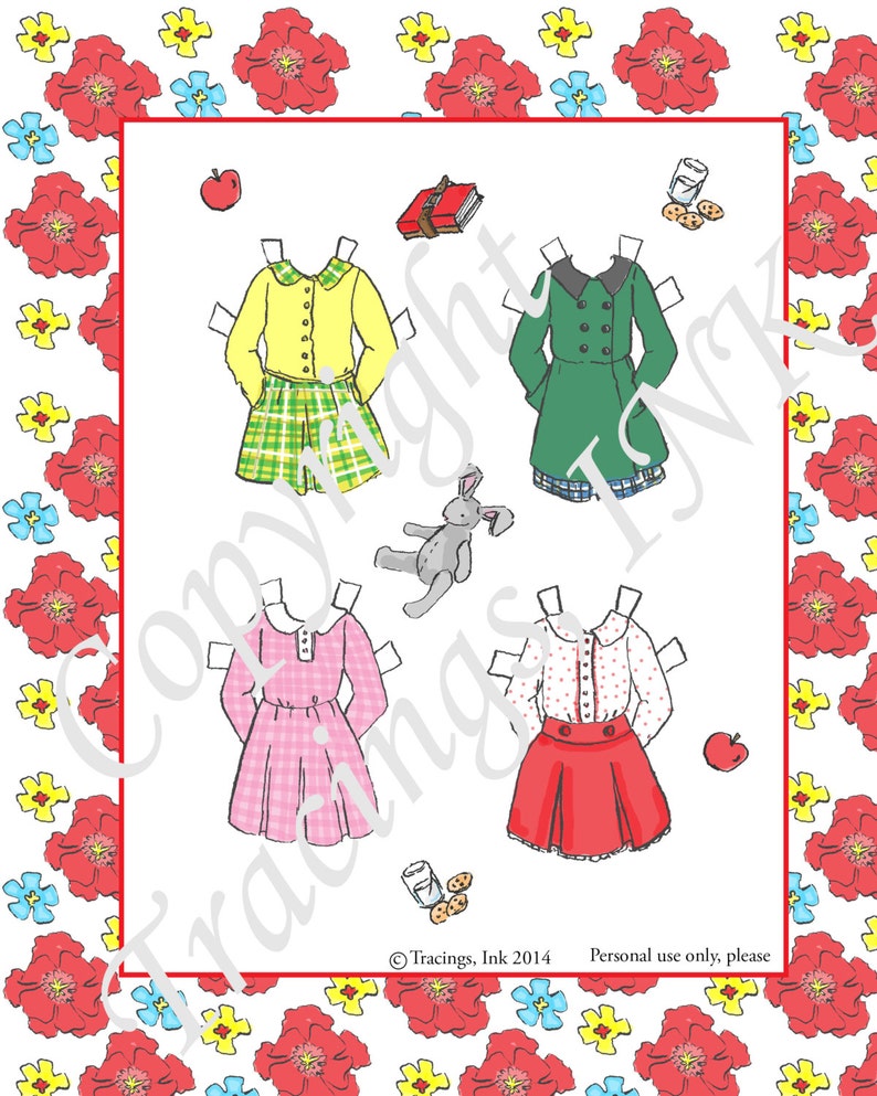 Paper Doll Set-pdf Printable-helen and Ida Friends | Etsy