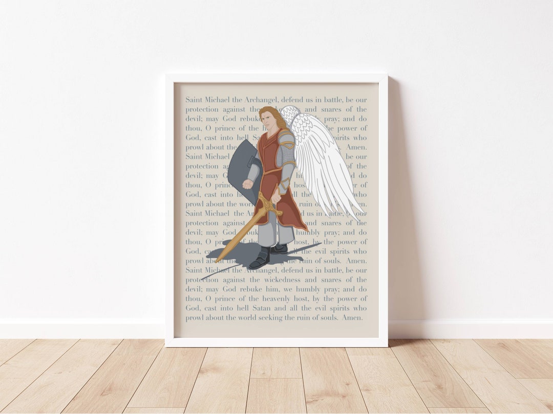 St MICHAEL the ARCHANGEL PRAYER - Catholic Saint Art Print With Text ...