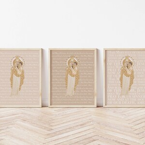 Our Lady of Siluva Lithuania Art Print With Siluva Hail Mary Text ...