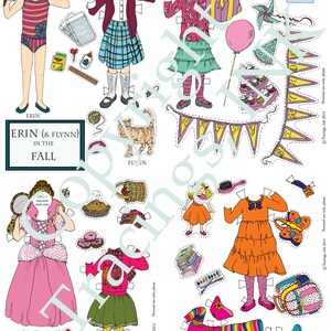 8 Pages Fall Paper Doll 12 Outfits Accessories PDF - Etsy