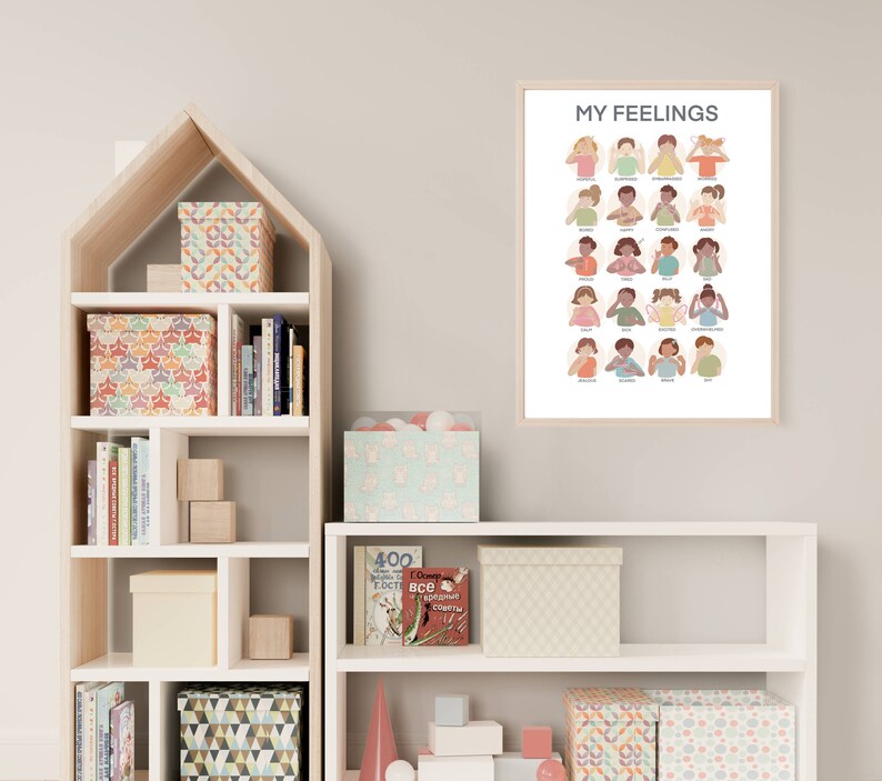 MY FEELINGS ASL Sign Language Poster 20 Emotions - Educational Poster ...