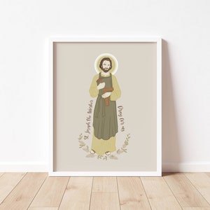 St. JOSEPH THE WORKER Catholic Saint Art Print Digital Download ...