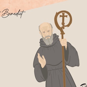 ST BENEDICT- Catholic Saint Art Print - Digital Download - Communion of ...