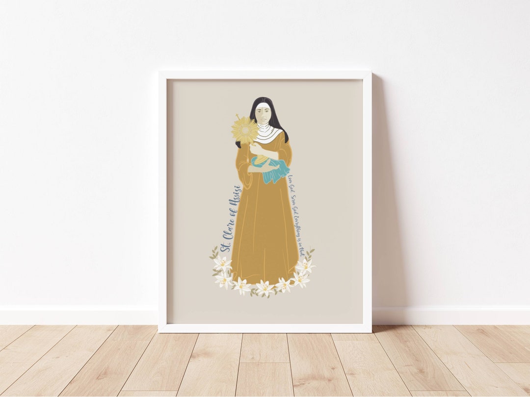 ST CLARE of ASSISI - Catholic Saint Art Print - Digital Download ...