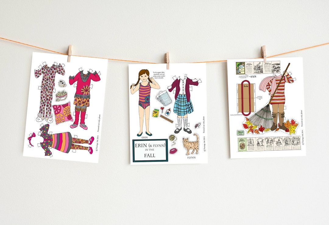 8 Pages Fall Paper Doll 12 Outfits Accessories PDF - Etsy