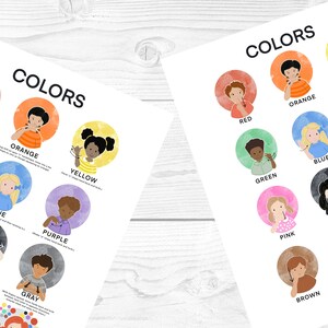 ASL COLOR POSTER Printable Sign Language - Educational Poster ...