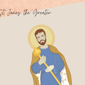 ST JAMES the GREATER - Catholic Saint Art Print - Digital Download ...