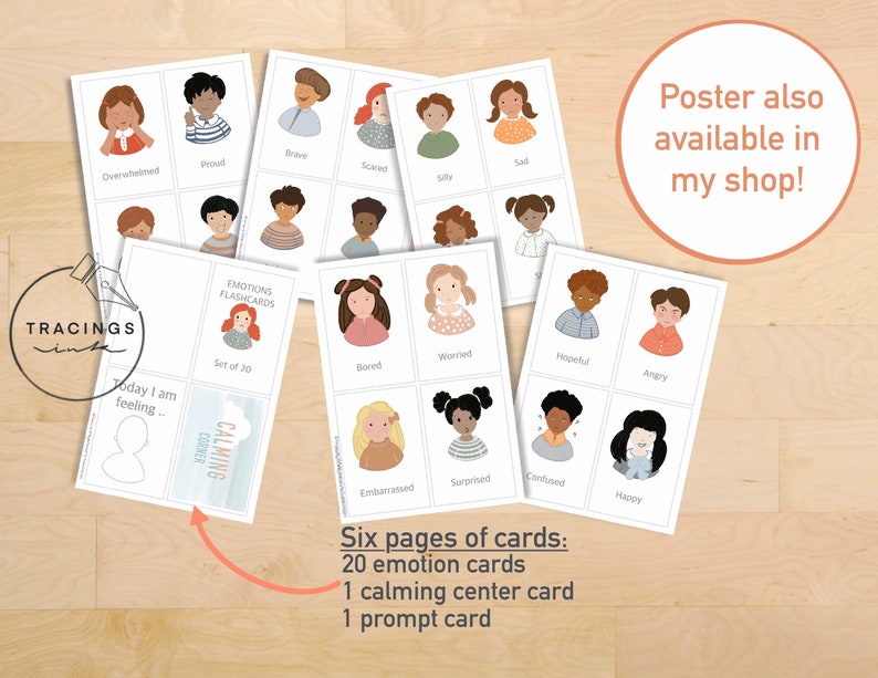 MY FEELINGS Emotions FLASHCARDS With 20 Emotions - Educational Poster ...