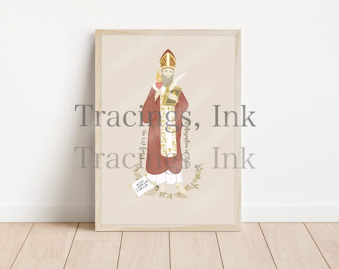 ST AUGUSTINE of HIPPO - Catholic Saint Art Print - Digital Download ...