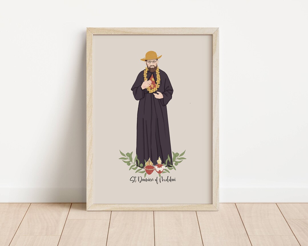 ST DAMIEN of MOLOKAI - Catholic Saint Art Print - Digital Download ...