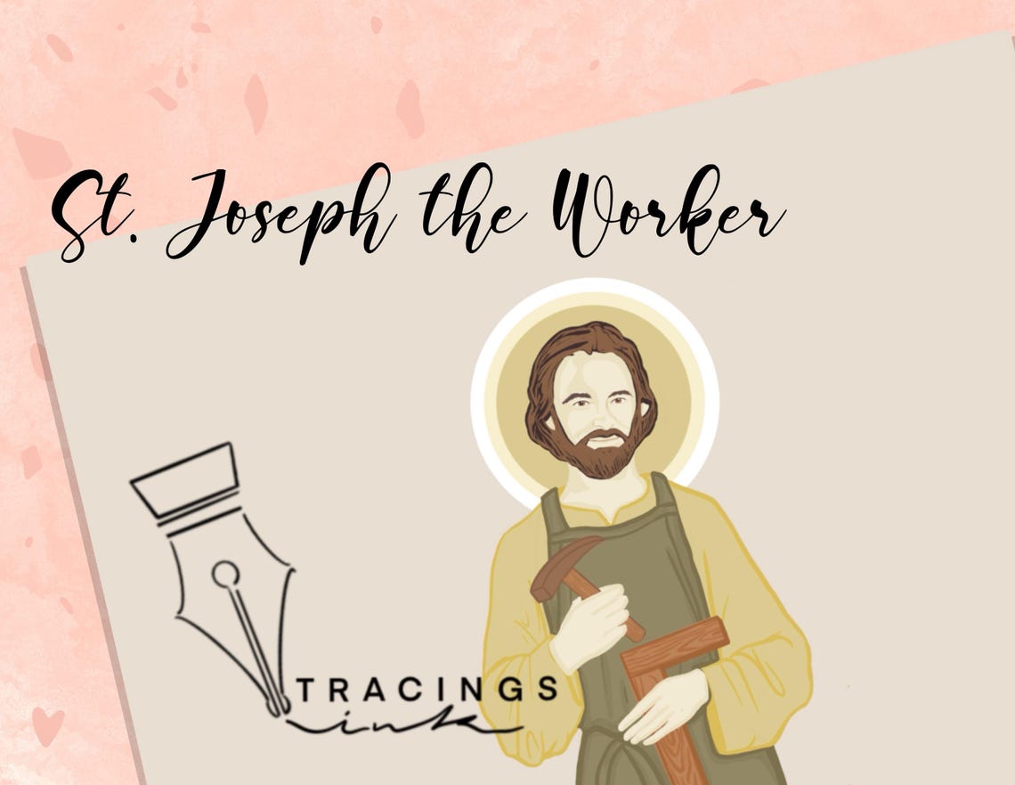 St. JOSEPH THE WORKER - Catholic Saint Art Print - Digital Download ...