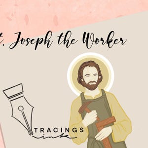 St. JOSEPH THE WORKER - Catholic Saint Art Print - Digital Download ...
