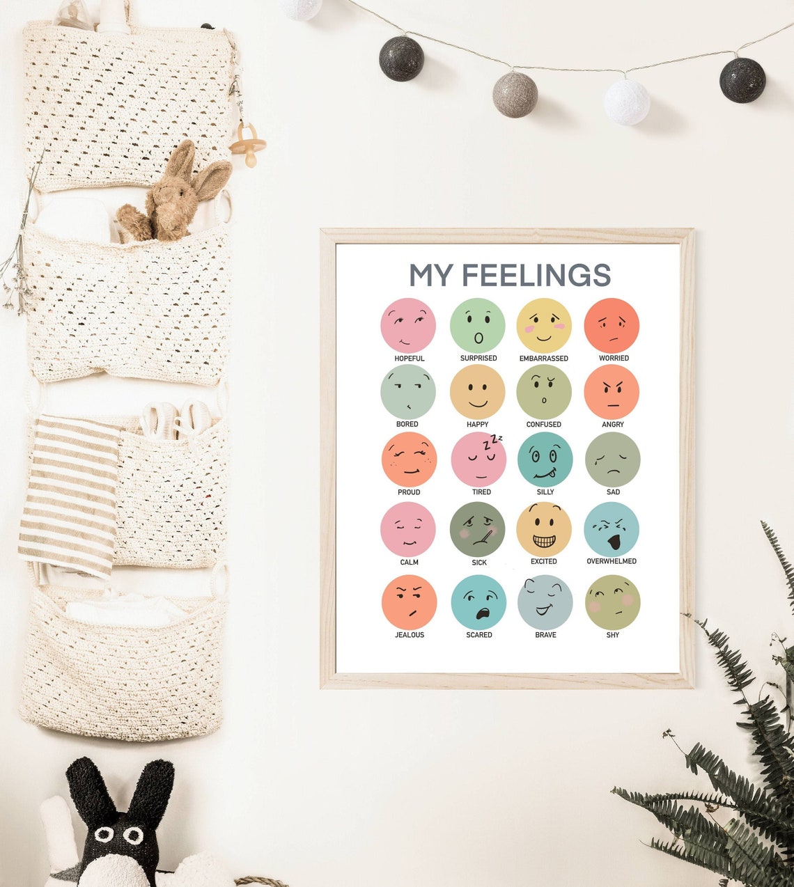 MY FEELINGS MINIMALIST Simple Emotions Poster With 20 Emotions ...