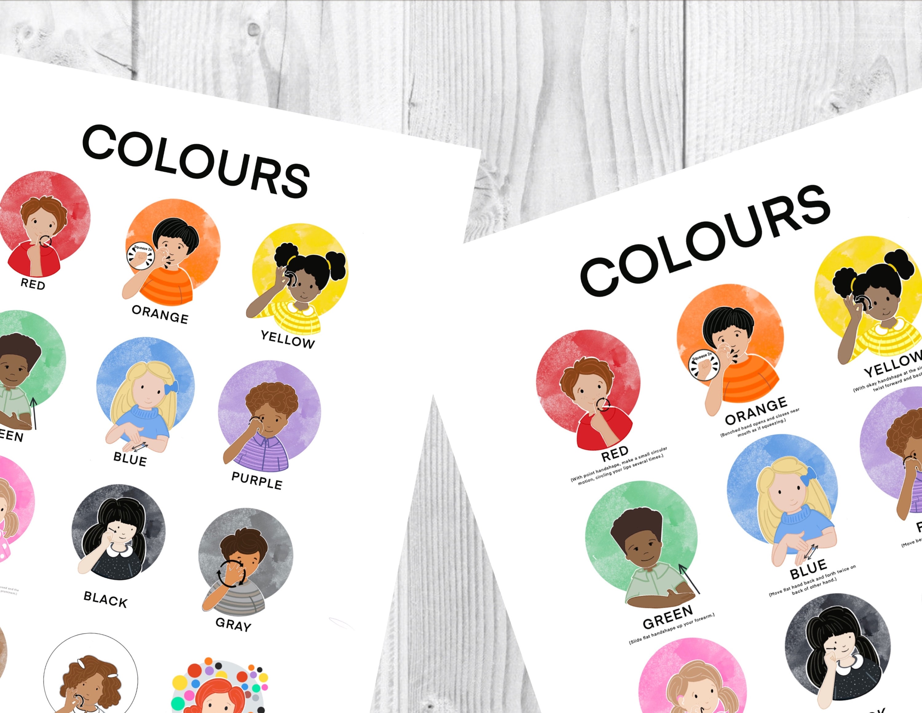 AUSLAN COLOUR POSTERS Printable Sign Language - North - South ...