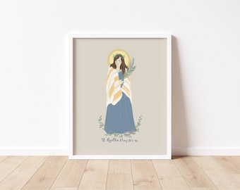 Saint Agatha Poster From a Religious Painting by Andrea - Etsy