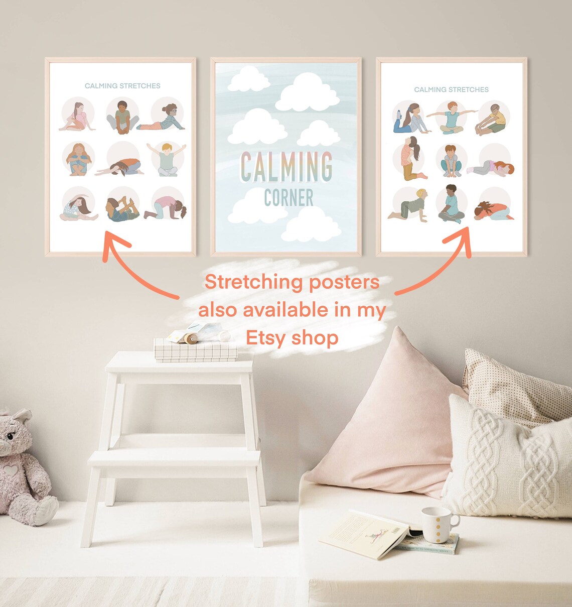 CALMING CORNER POSTER Printable Stretching Breathing Yoga | Etsy