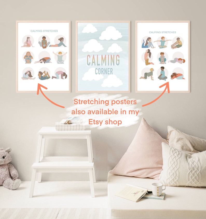 CALMING CORNER POSTER Printable Stretching Breathing Yoga | Etsy