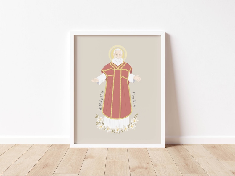 St Philip Neri Catholic Saint Art Print Digital Download Etsy