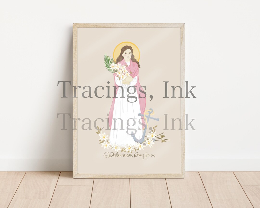 ST PHILOMENA - Catholic Saint Art Print - Digital Download - Rosary ...