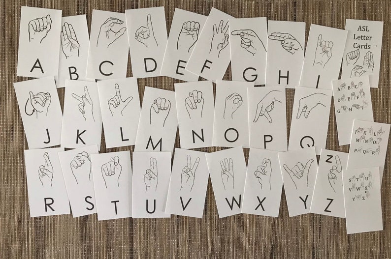 Printable SIGN LANGUAGE Flashcards and Poster Set ASL | Etsy