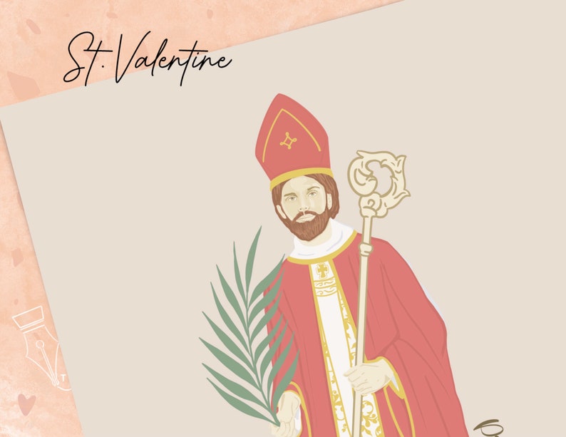 ST VALENTINE - Catholic Saint Art Print - Digital Download - Communion ...