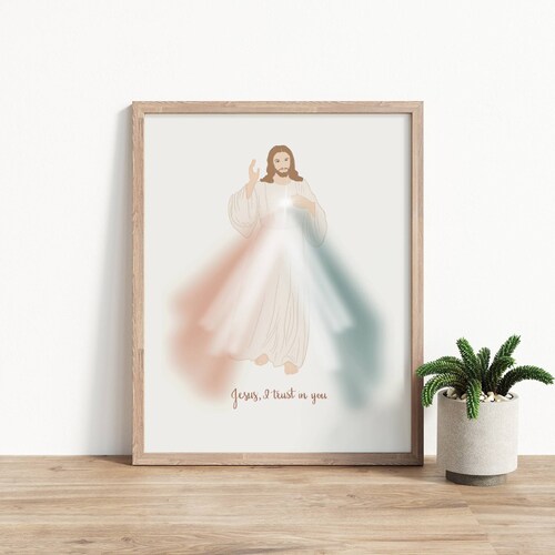 Divine Mercy Printable Jesus I Trust in You St. Faustina - Etsy