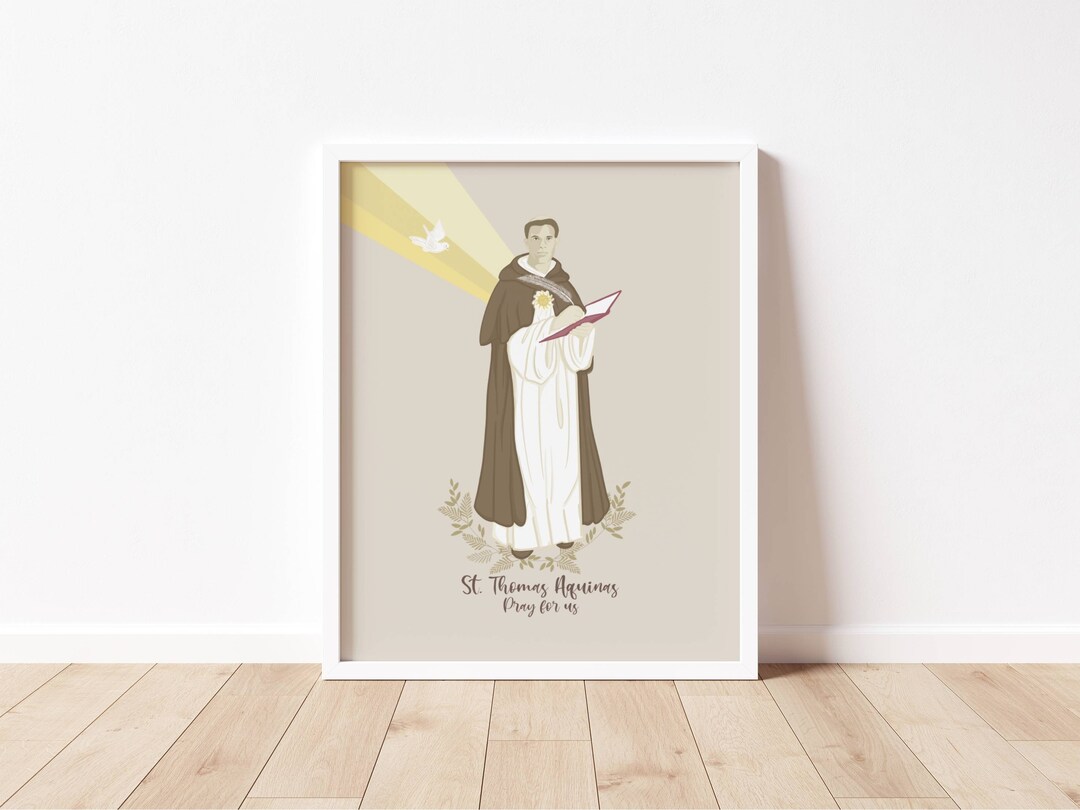 St THOMAS AQUINAS - Catholic Saint Art Print - Digital Download ...