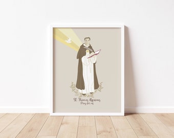 Saint Thomas Aquinas Catholic Saint Art Print - Etsy