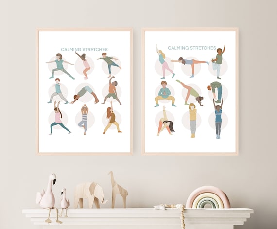 CALMING CORNER POSTER Printable Stretching Breathing Yoga - Etsy