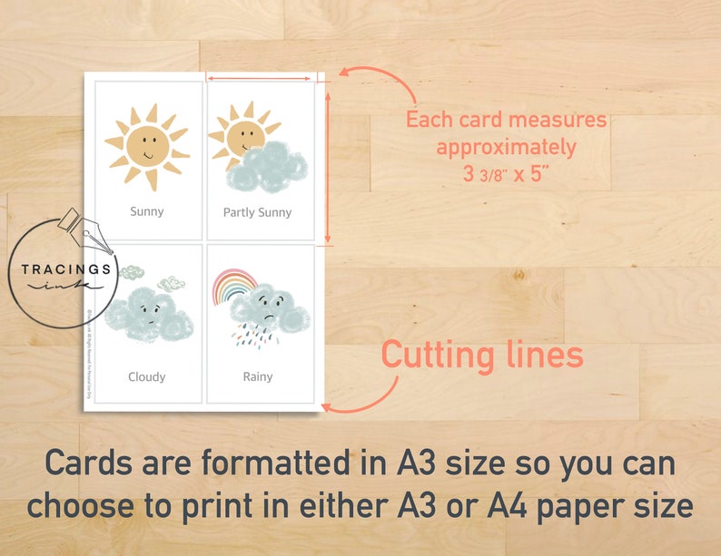 WEATHER FLASHCARDS - MINIMALIST - Weather - Montessori - Classroom ...